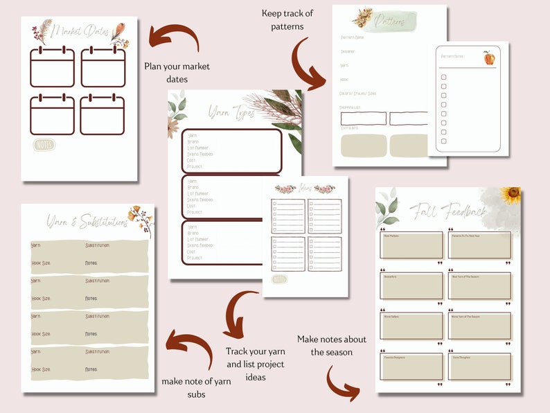 Planner Printable, Printable Bundle, Crochet Planner, Project Planner ...