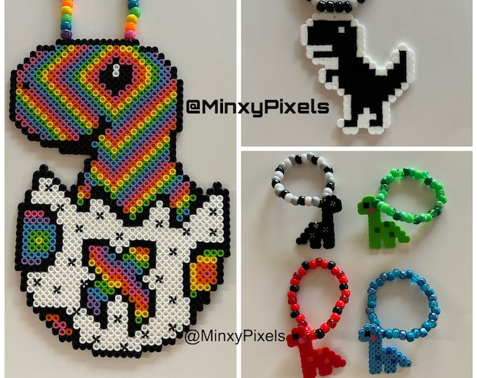 Dinosaur Kandi Bracelets,dino Bracelets,kandi Singles,rave Bracelets ...