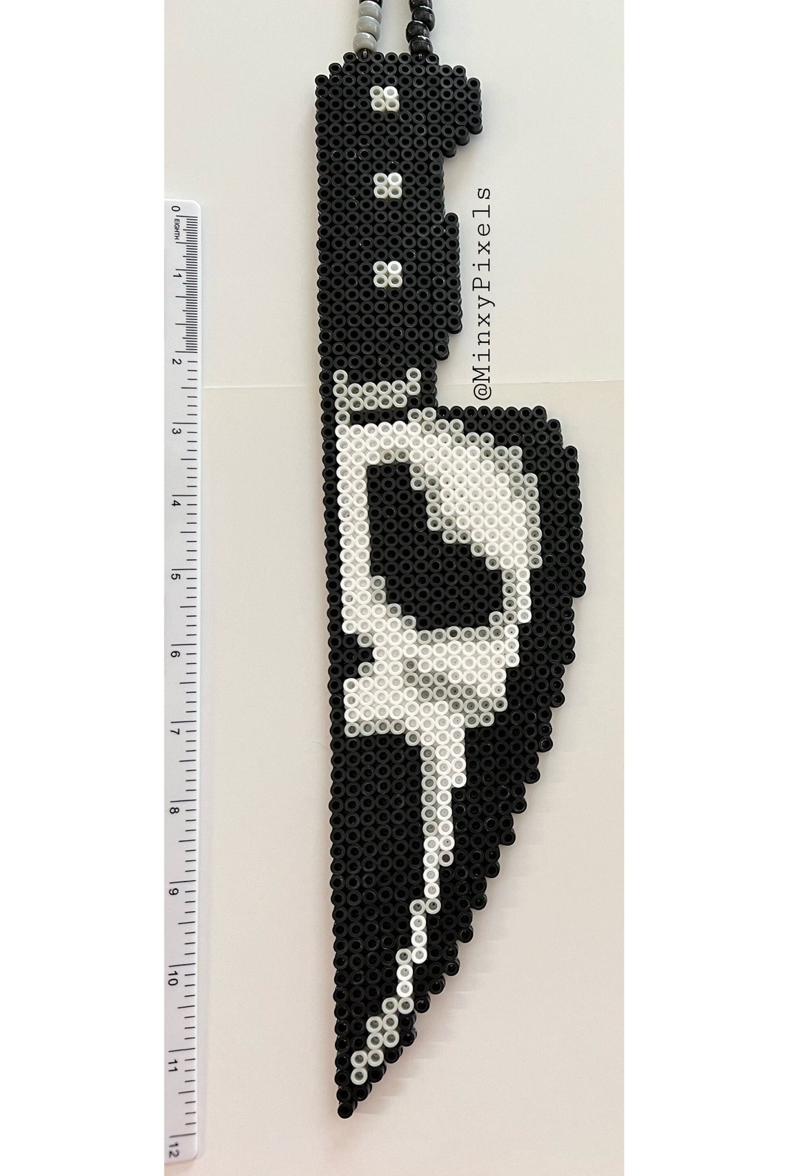 Scream Ghostfaceswith Knife Kandi Perler Necklace Emo Goth - Etsy