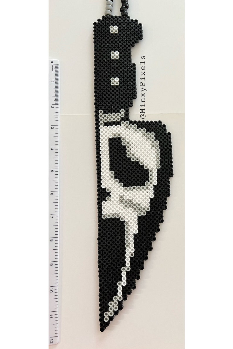 Scream Ghostfaceswith Knife Kandi Perler Necklace Emo Goth Scene Horror ...