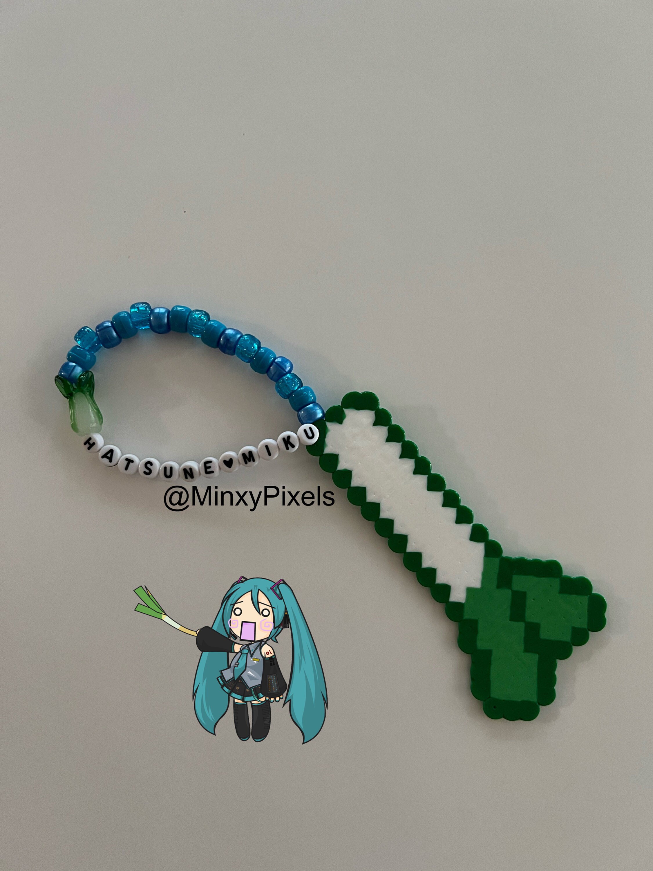 Sing Musical Leek Vegetable Kandi Perler Bracelet Singles Kawaii ...