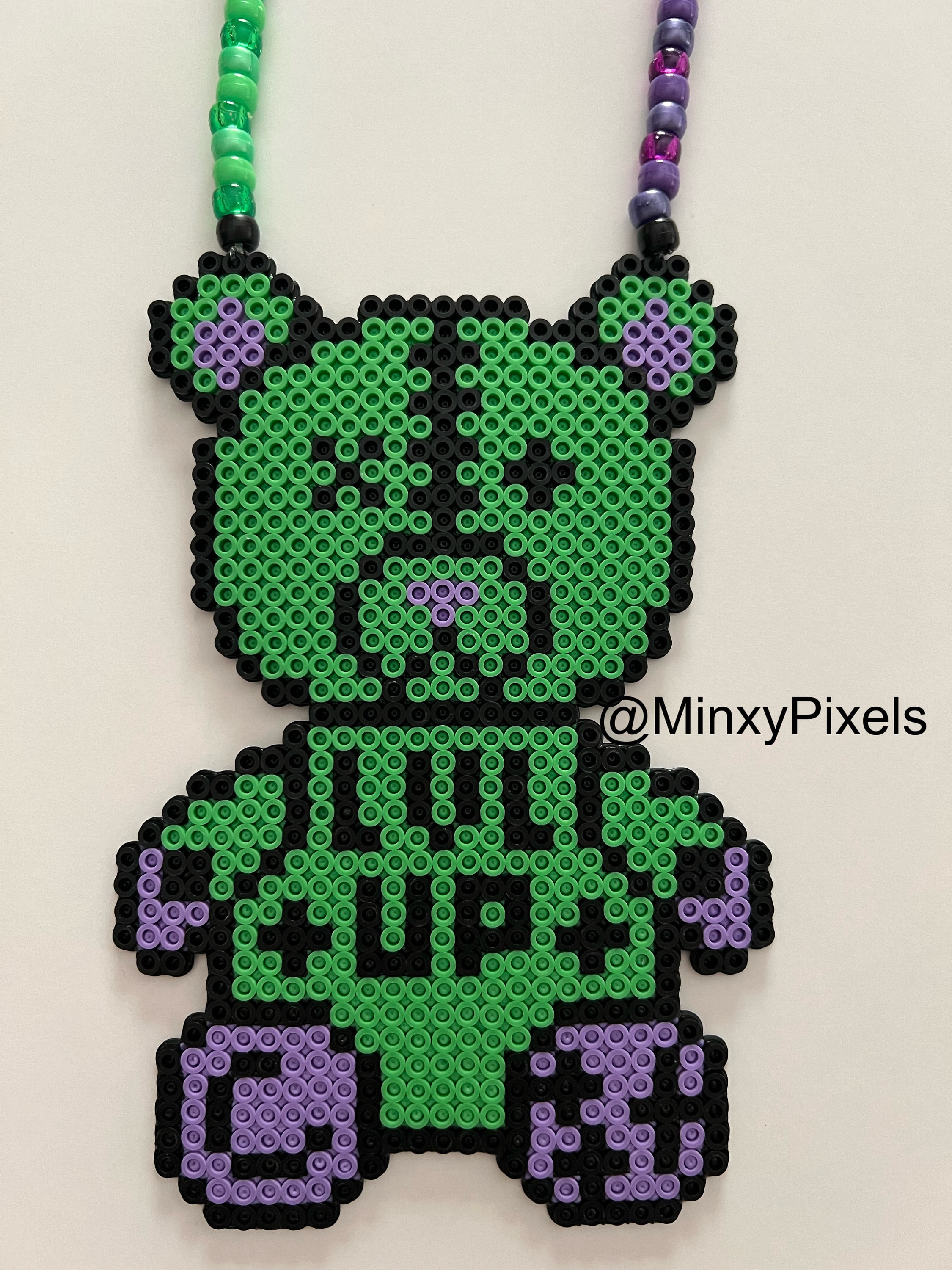 Custom DJ Bears Level up Raver Kandi Perler Necklace Bracelet Matching ...