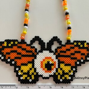 Butterfly Eyeball Kandi Perler Necklace Eye Ball Bugs Pixel - Etsy