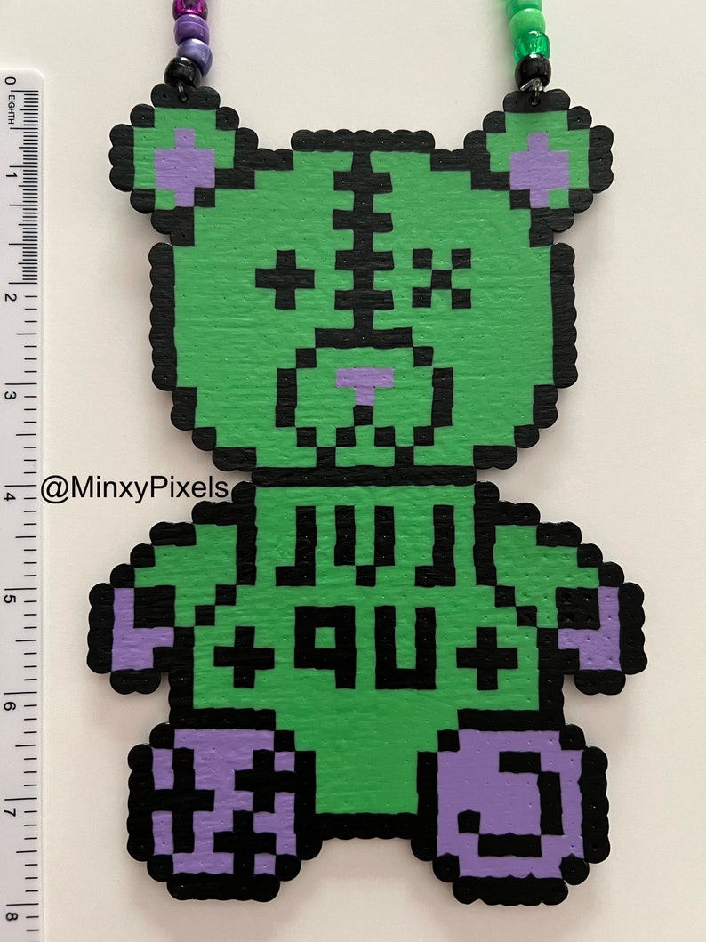 Custom DJ Bears Level up Raver Kandi Perler Necklace Bracelet Matching ...