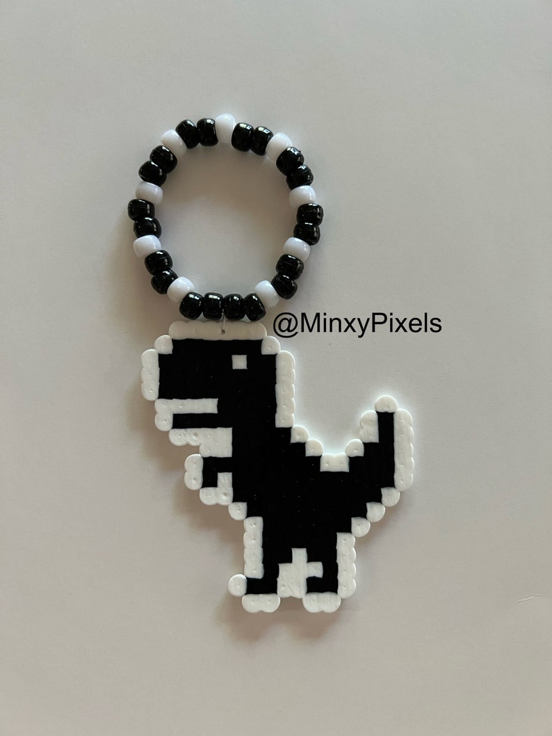 Baby Dinosaur Dino Raver Kandi Perler Excision X Necklace - Etsy