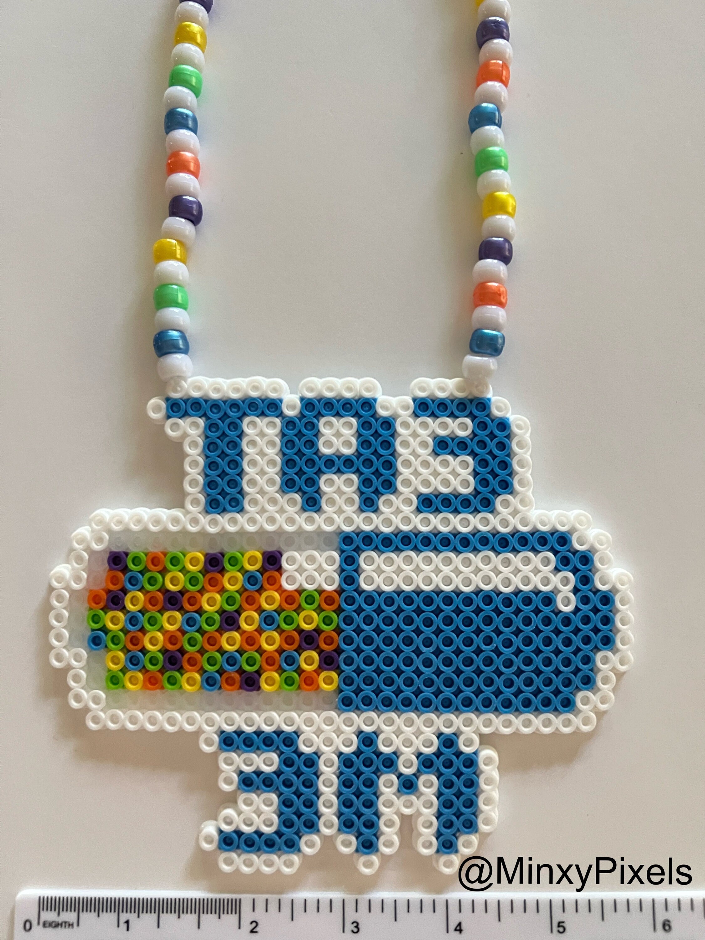 Eat Me Pill Raver Kandi Perler Necklace Pixel Pharmacy Medical - Etsy
