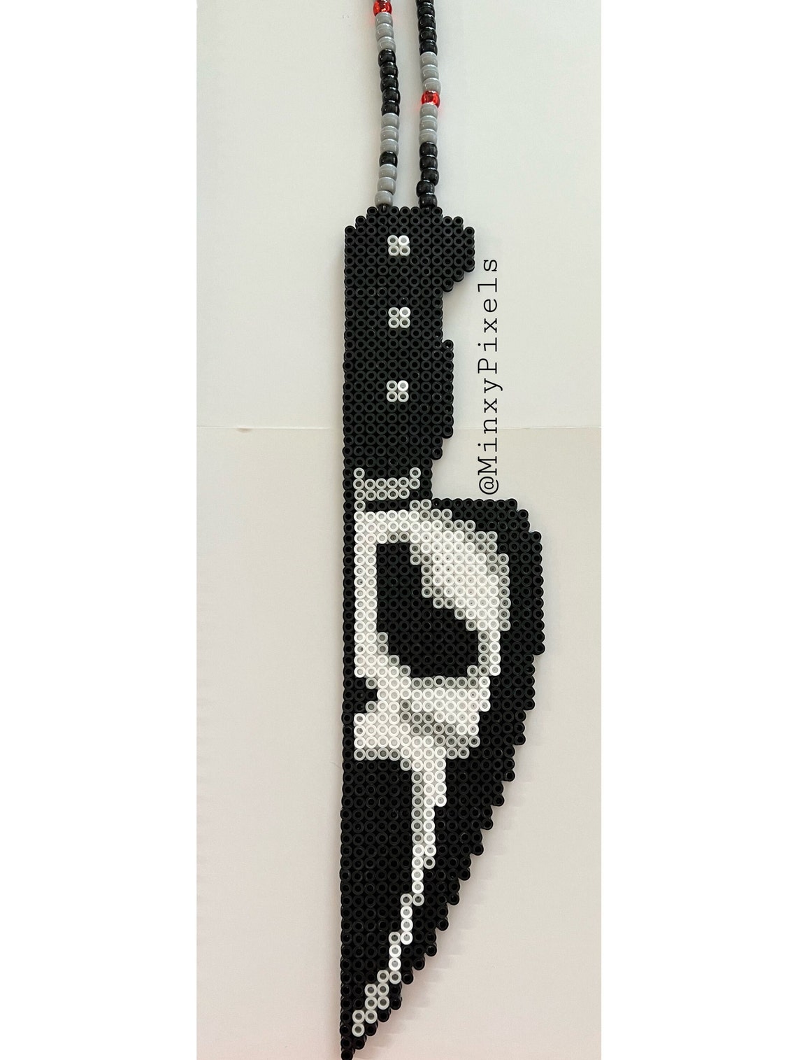 Scream Ghostfaceswith Knife Kandi Perler Necklace Emo Goth - Etsy