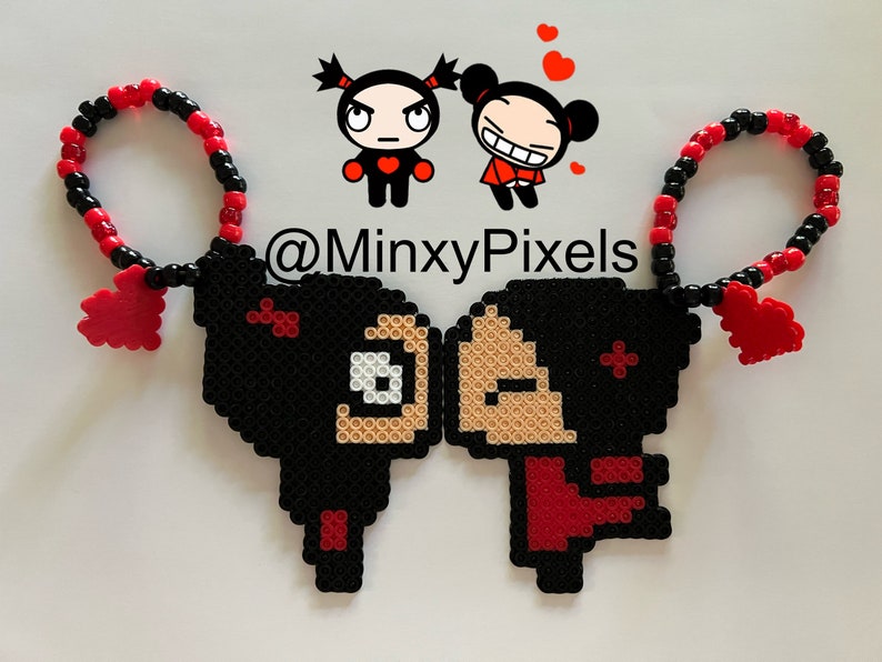 Cute Kissing Couple Raver Kandi Perler Necklace Bracelet - Etsy