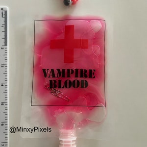 Vampire Blood Bag Raver Kandi Perler Charm Necklace Halloween Skeleton ...