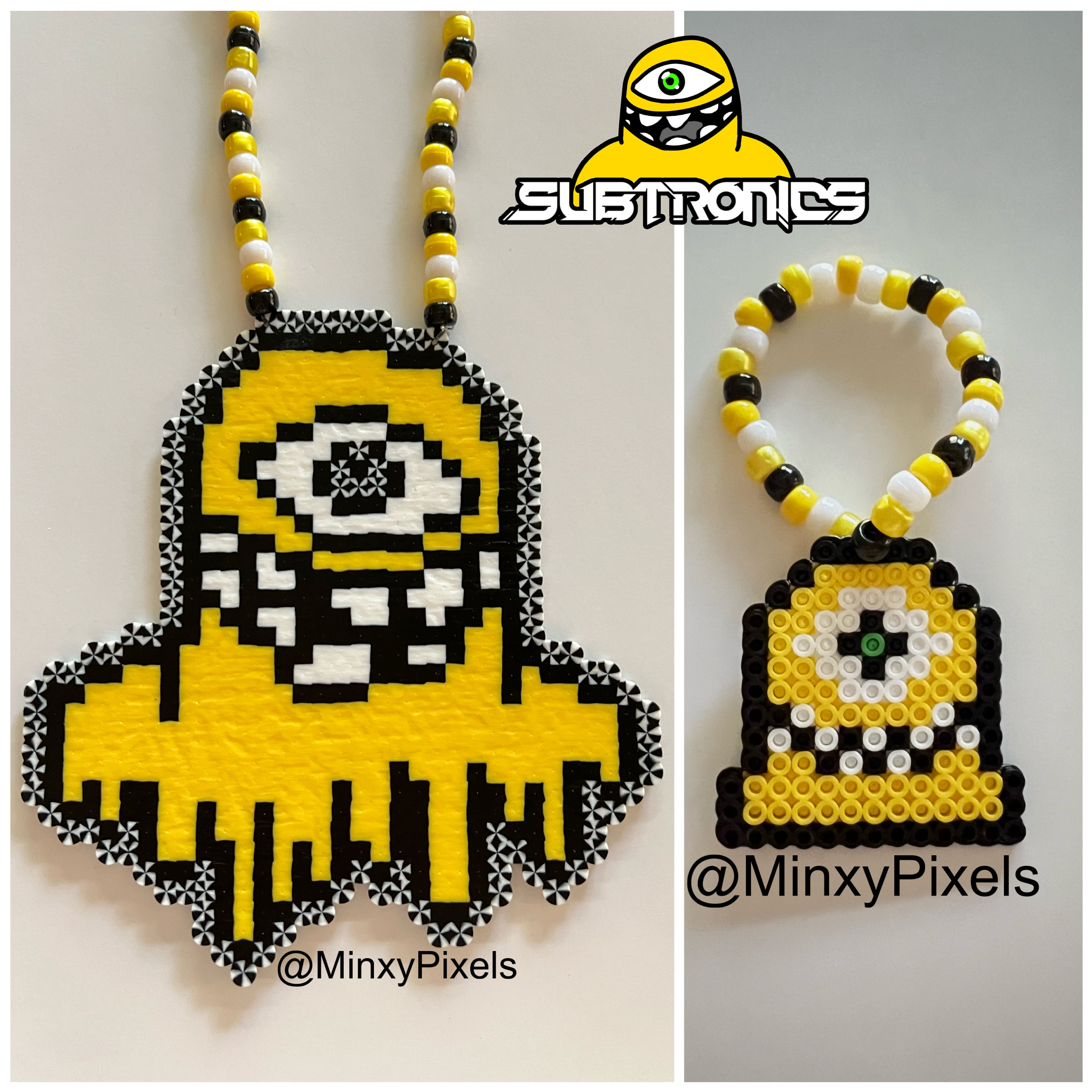 Yellow Cyclops Subtronicsthe Raver Kandi Perler Necklace - Etsy