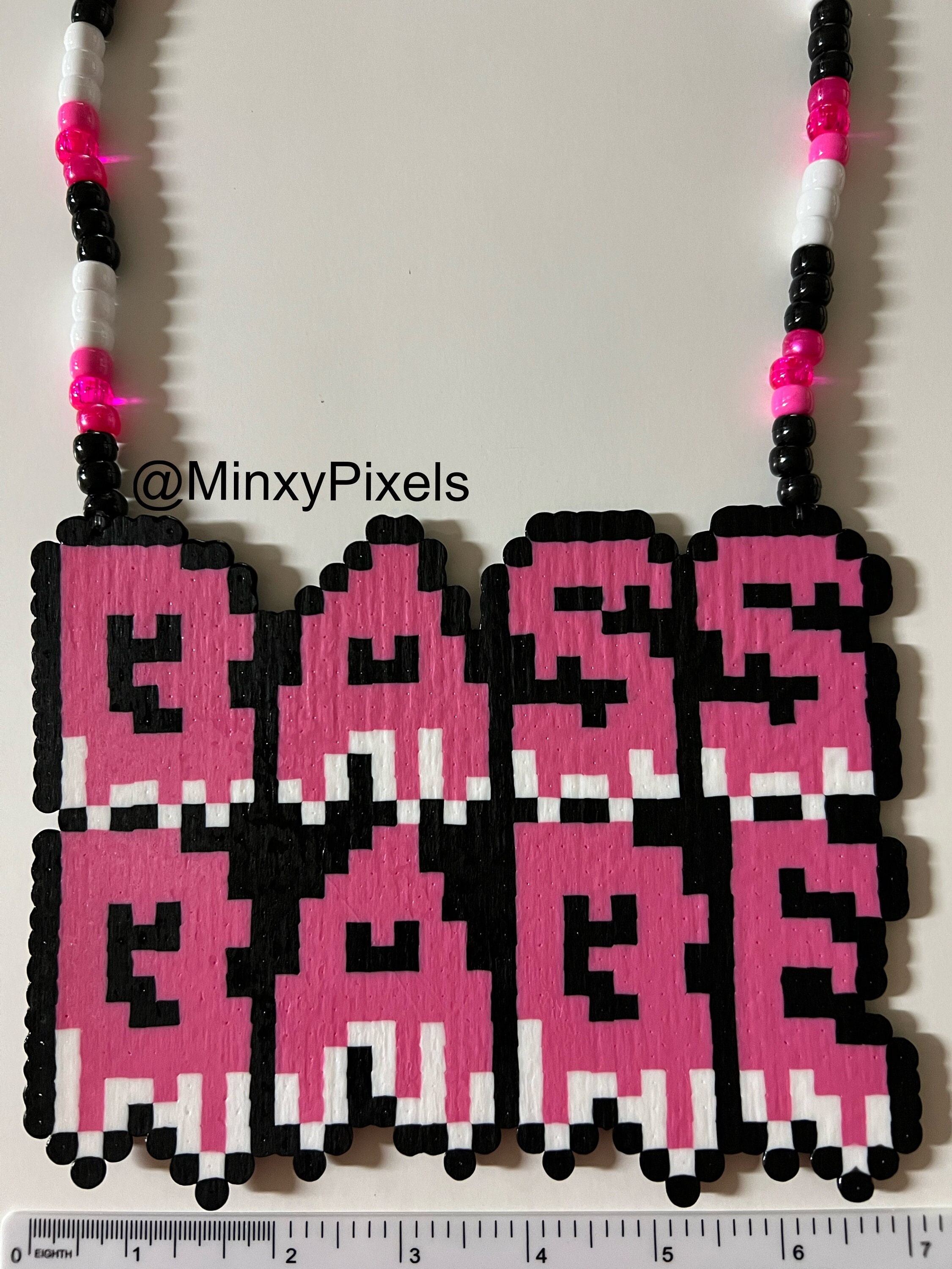 Bass Babe Raver Kandi Perler Necklace Drip Pixel Slime Beads - Etsy