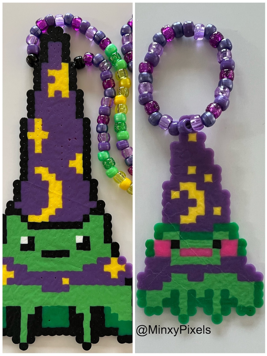Frog Wizard Kandi Perler Necklace Bracelet Set Matching Frogs Fairy ...