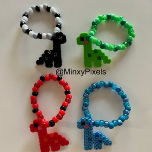 Baby Dinosaur Dino Raver Kandi Perler Excision X Necklace - Etsy