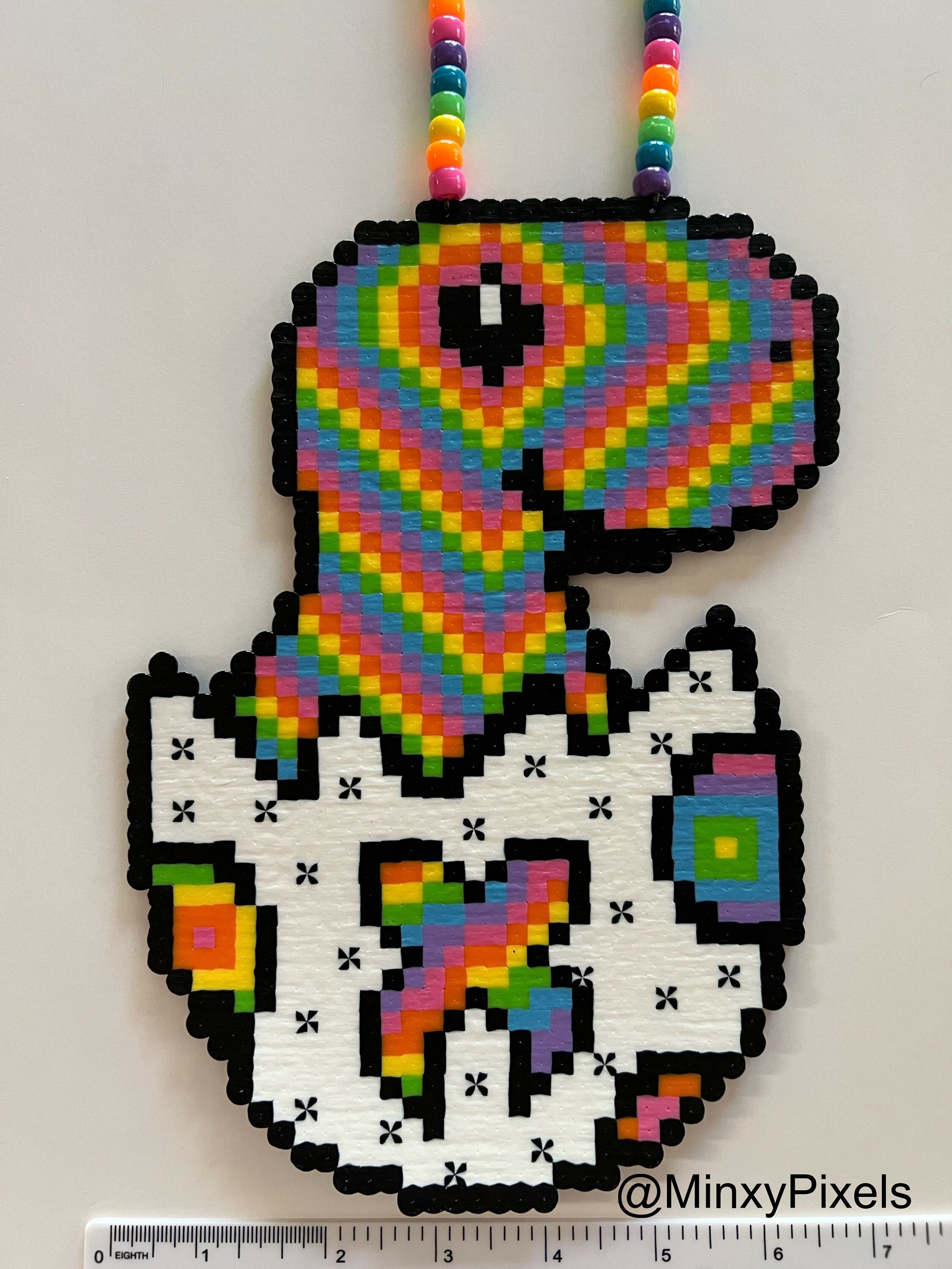 Baby Dinosaur Dino Raver Kandi Perler Excision X Necklace - Etsy