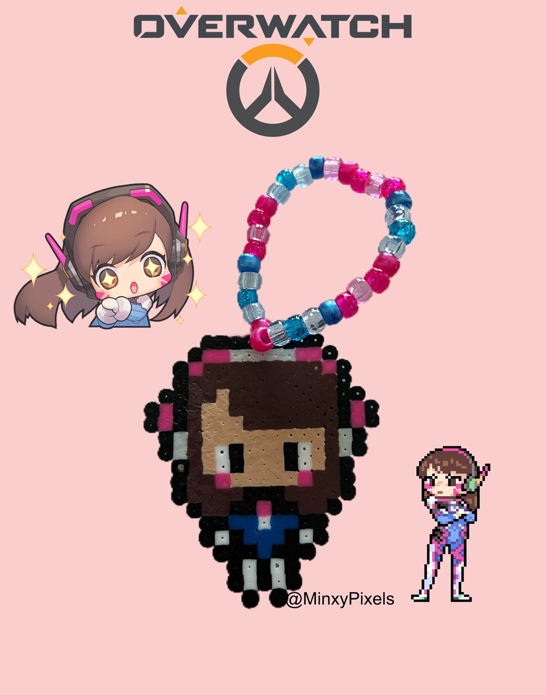 Diva Girlnerf This Gamer Player Kandi Perler Bracelet Raver Pixel Beads ...