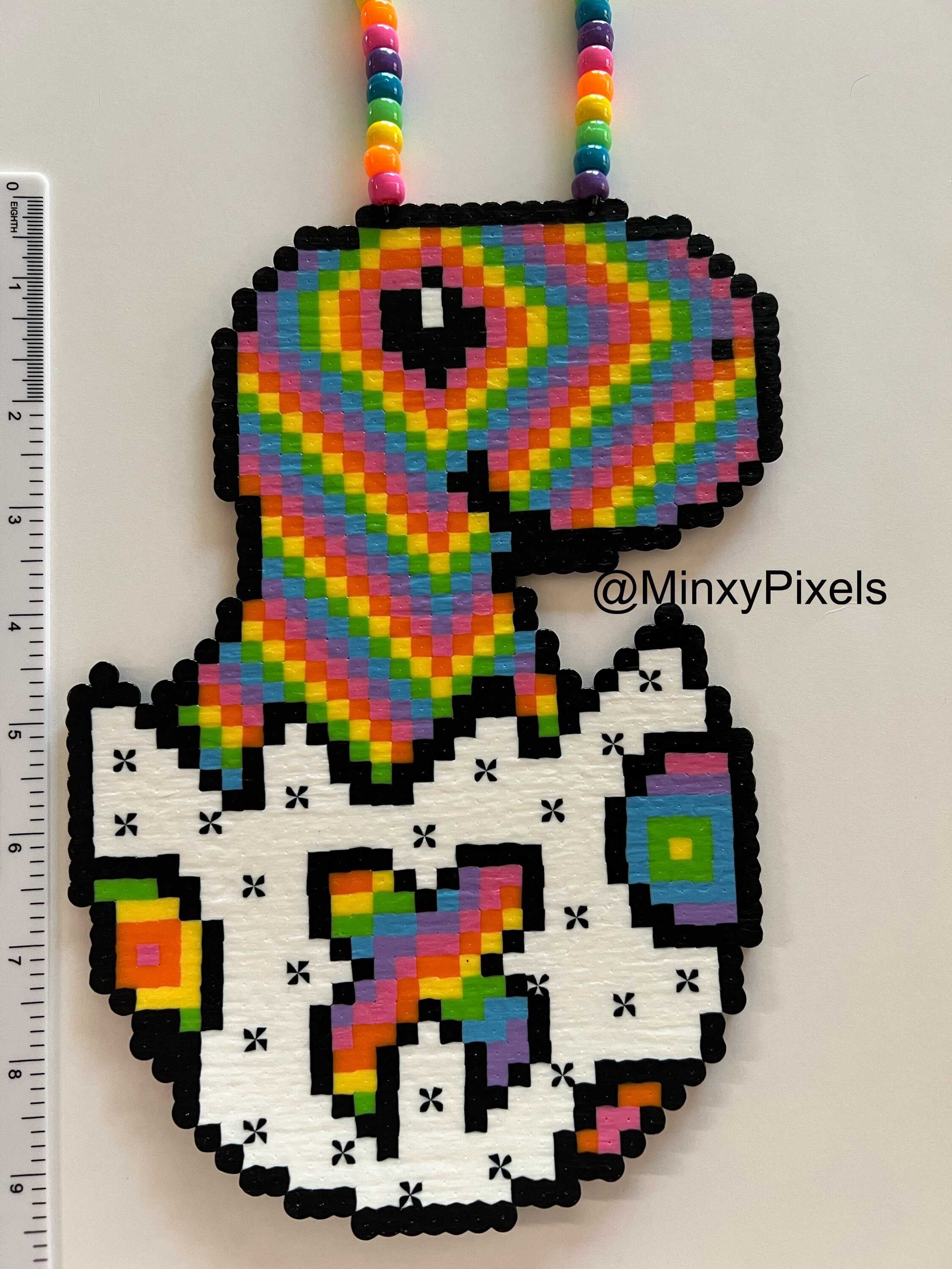 Baby Dinosaur Dino Raver Kandi Perler Excision X Necklace - Etsy