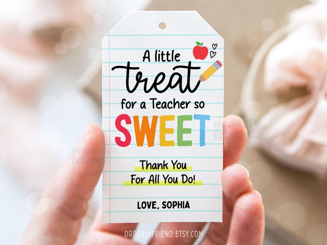 Teacher Appreciation Gift Tag Thank You Label Editable Canva Template ...