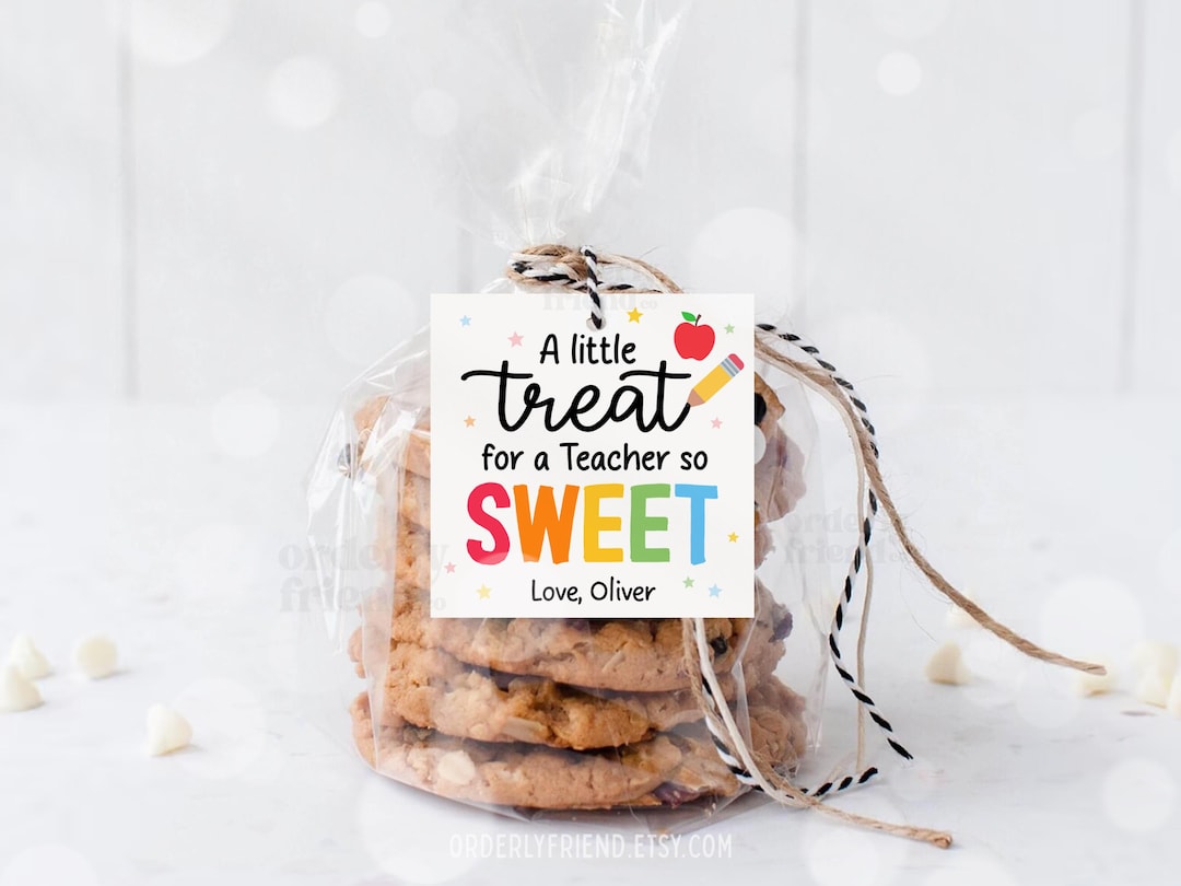 Teacher Appreciation Gift Tags Thank You Teacher Gift Tag Cookie Tag ...