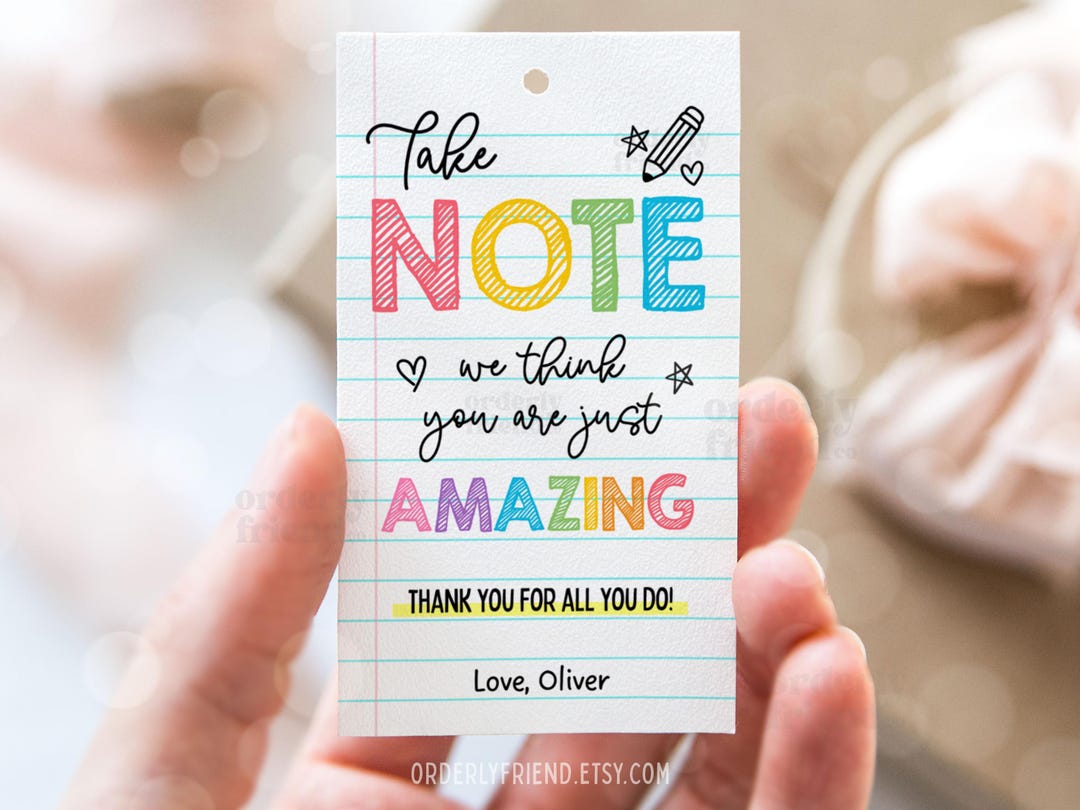 Teacher Appreciation Gift Tags Thank You Teacher Gift Tag School ...