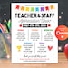 Editable Teacher Appreciation Week Itinerary Poster Teachers Staff ...