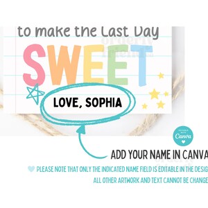 Last Day of School Gift Tag End of School Year Cookie Sweet Treat ...