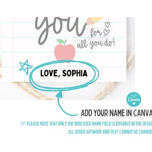 Teacher Appreciation Gift Tags Thank You Teacher Gift Tag Cookie School ...