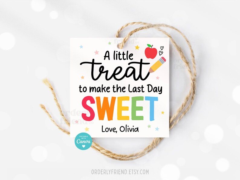 Last Day of School Gift Tag End of School Year Cookie Sweet Treat ...