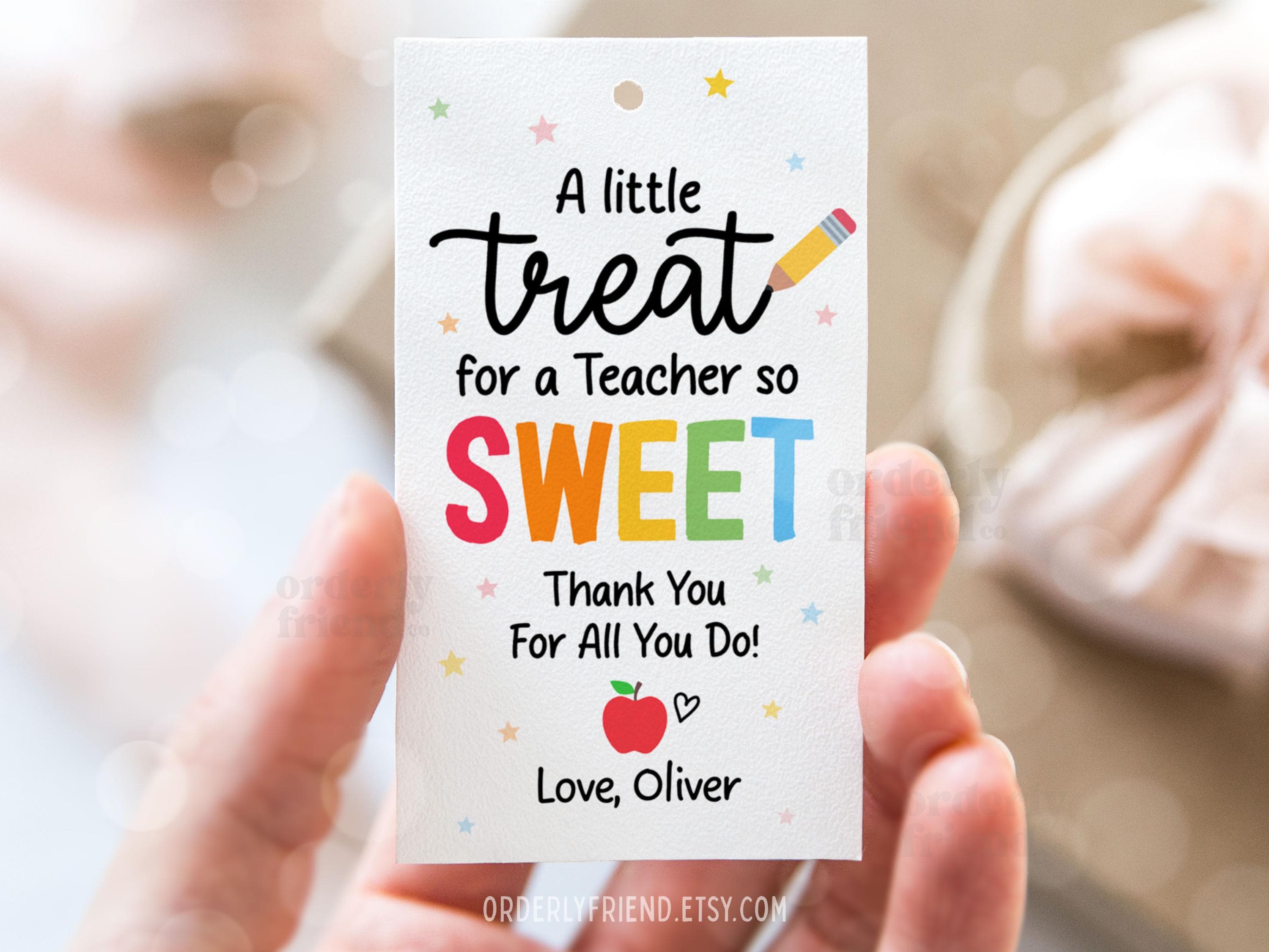 Teacher Appreciation Gift Tags Thank You Teacher Gift Tag Cookie School ...