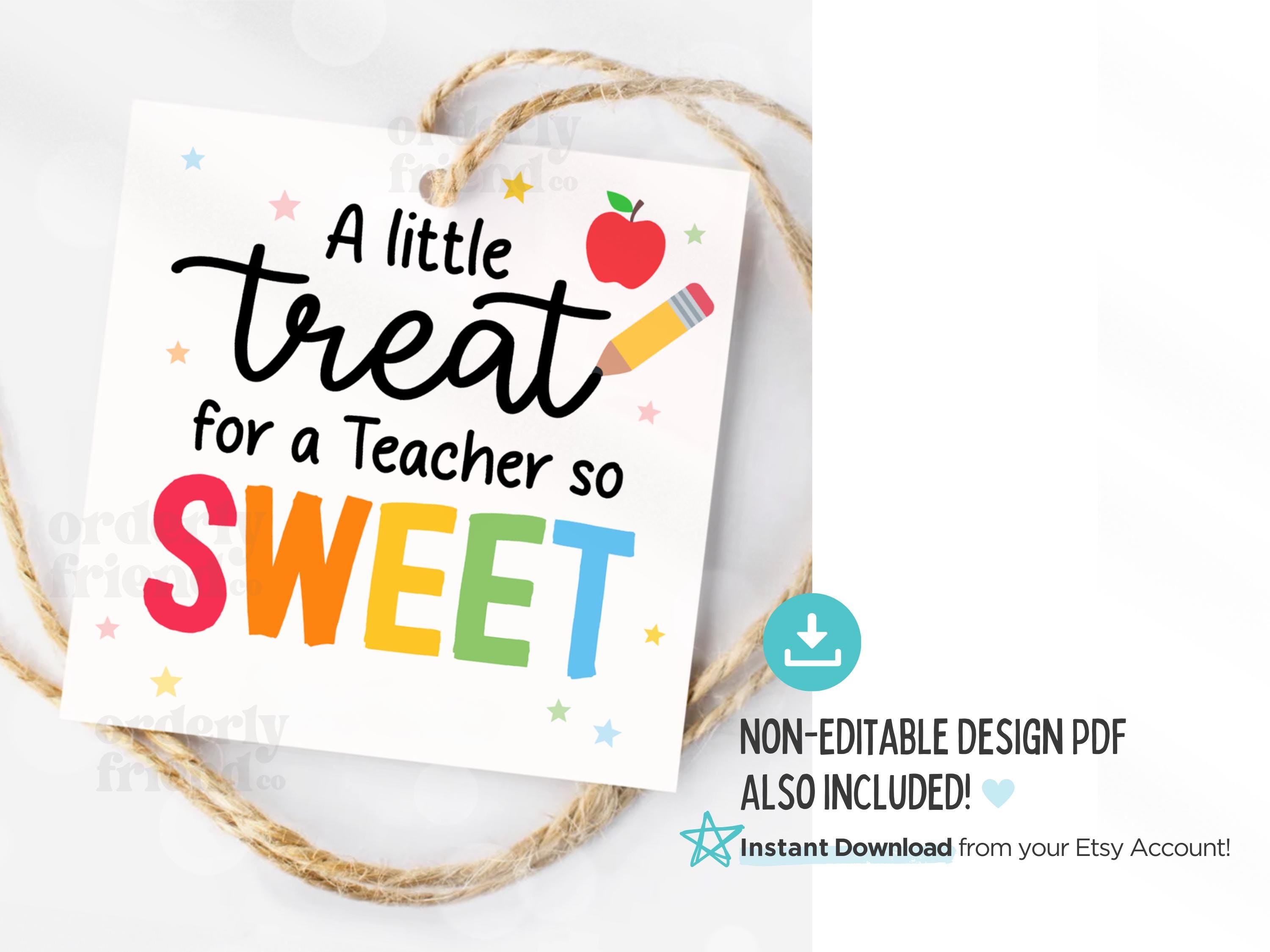 Teacher Appreciation Gift Tags Thank You Teacher Gift Tag Cookie Tag ...