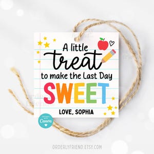 Last Day of School Gift Tag End of School Year Cookie Sweet Treat ...
