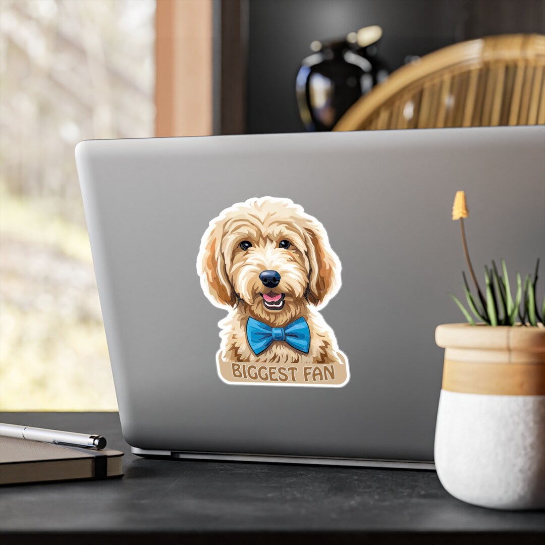 Personalized Sticker Dog Portrait Laptop Decal, Biggest Fan Vinyl ...