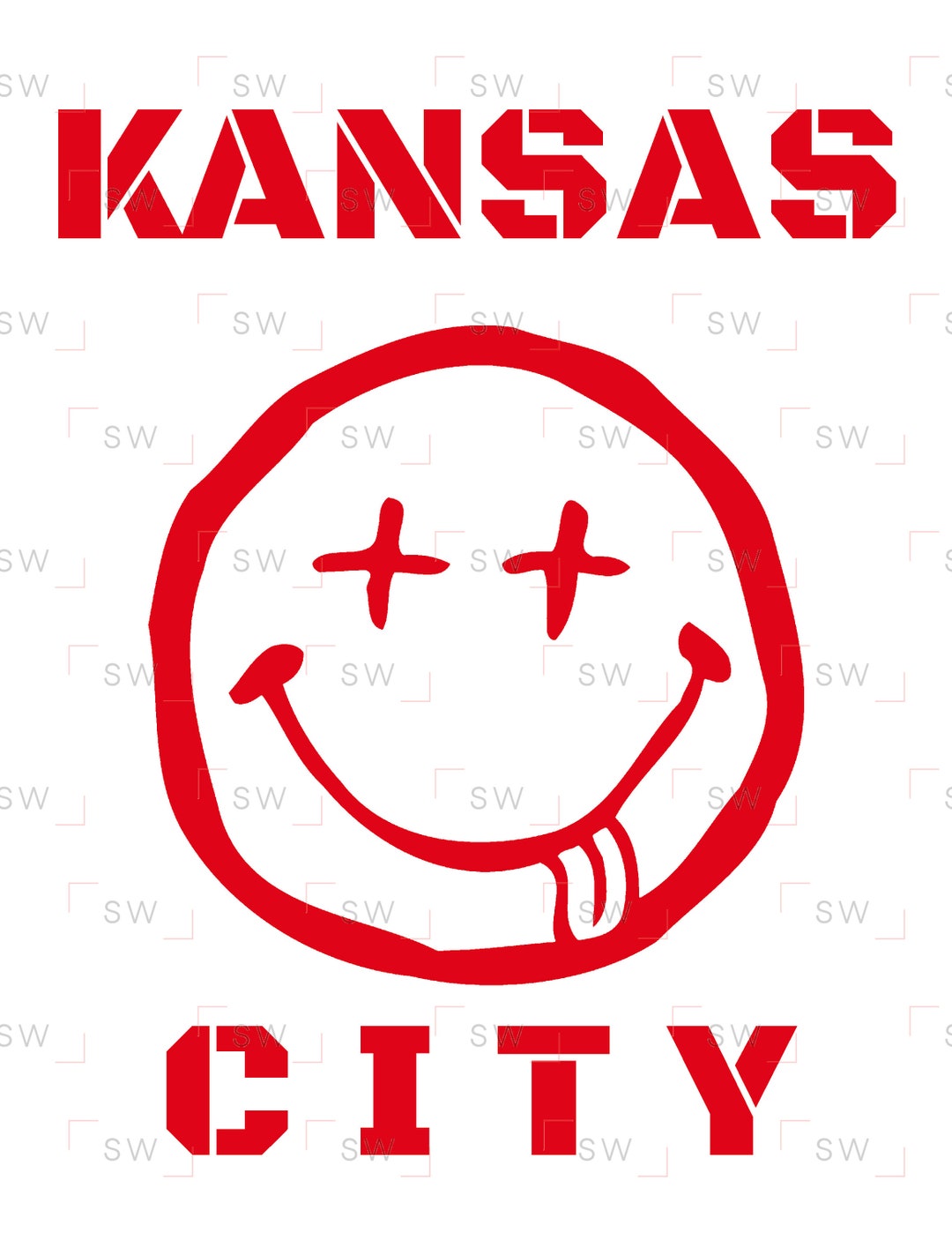 KC Smiley Face PNG Kansas City Smile Sublimation Football - Etsy Australia
