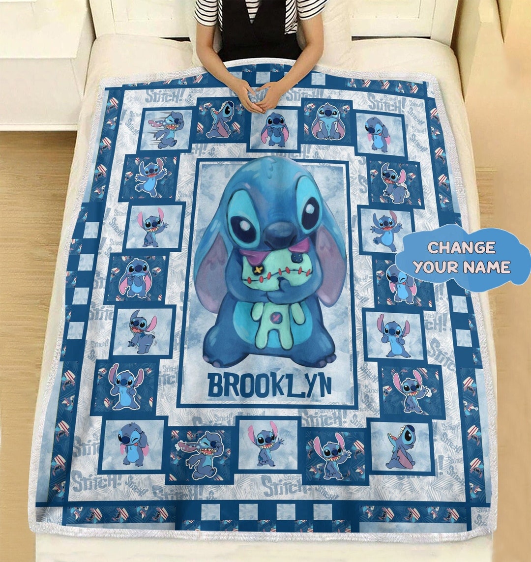 Personalized Disney Stitch Fleece Blanket Disney Lilo and - Etsy