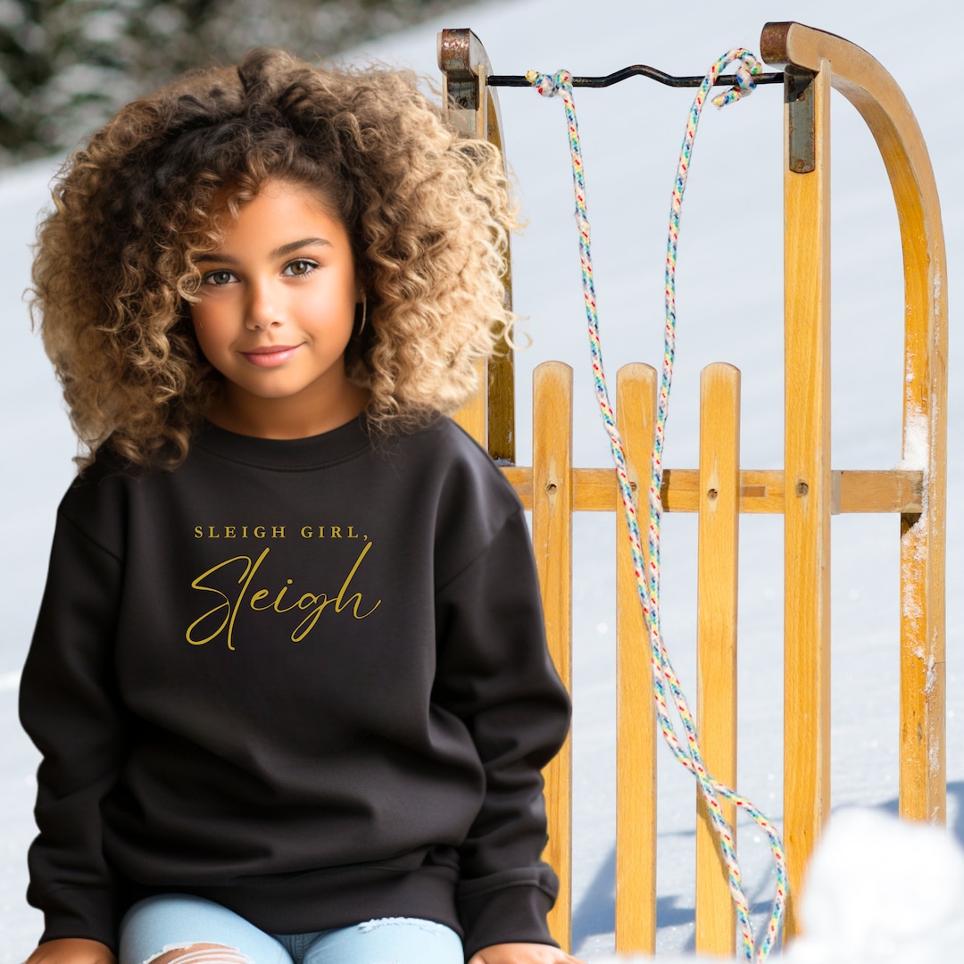 Youth Sleigh Girl Sleigh Christmas Sweatshirt Cute Christmas Crewneck ...