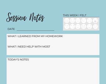 EMDR Session Notes Template, Therapy Planner Spreadsheet, EMDR Therapy ...