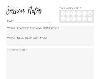 EMDR Session Notes Template, Therapy Planner Spreadsheet, EMDR Therapy ...