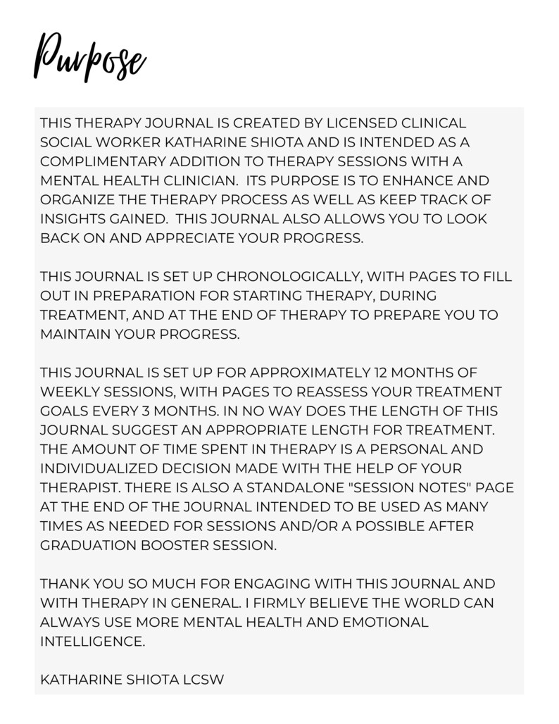 Therapy Journal: Designed by a Licensed Psychotherapist - Etsy