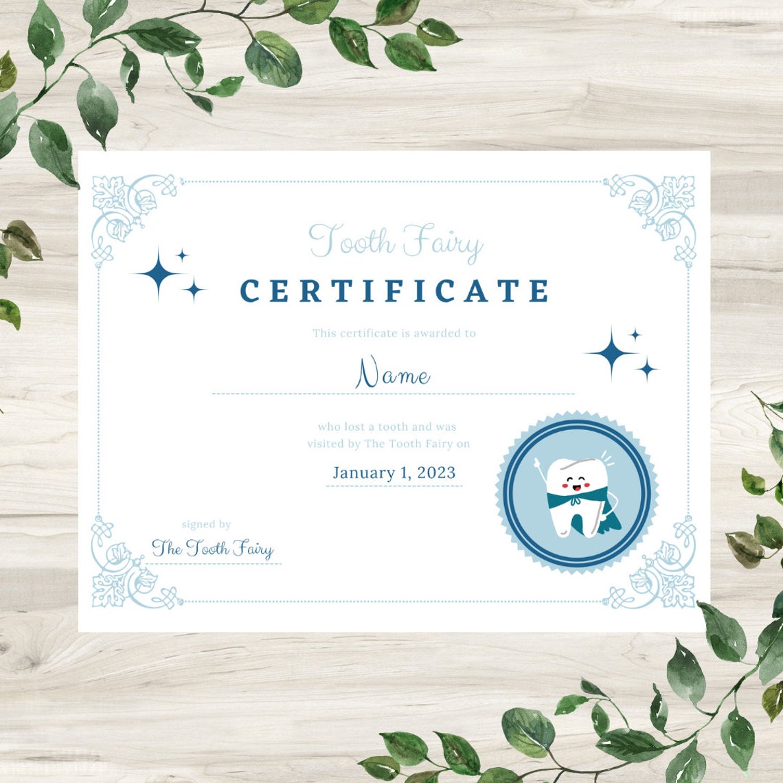 Tooth Fairy Certificate, Lost Tooth, Tooth Fairy Blue, Tooth ...