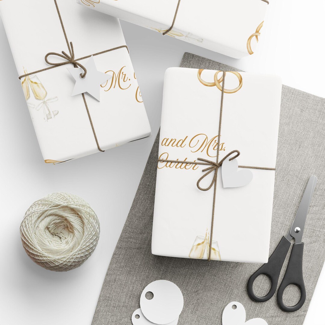 Personalized Wedding Wrapping Paper, Custom Gift Wrap for Wedding ...