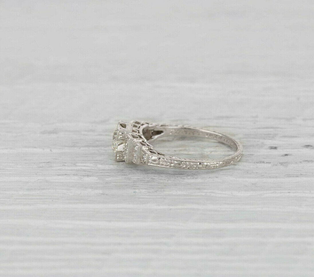 Vintage Edwardian Diamond Ring Circa 1910s Antique Art Deco Ring in 935 Argentium Silver Rings ...