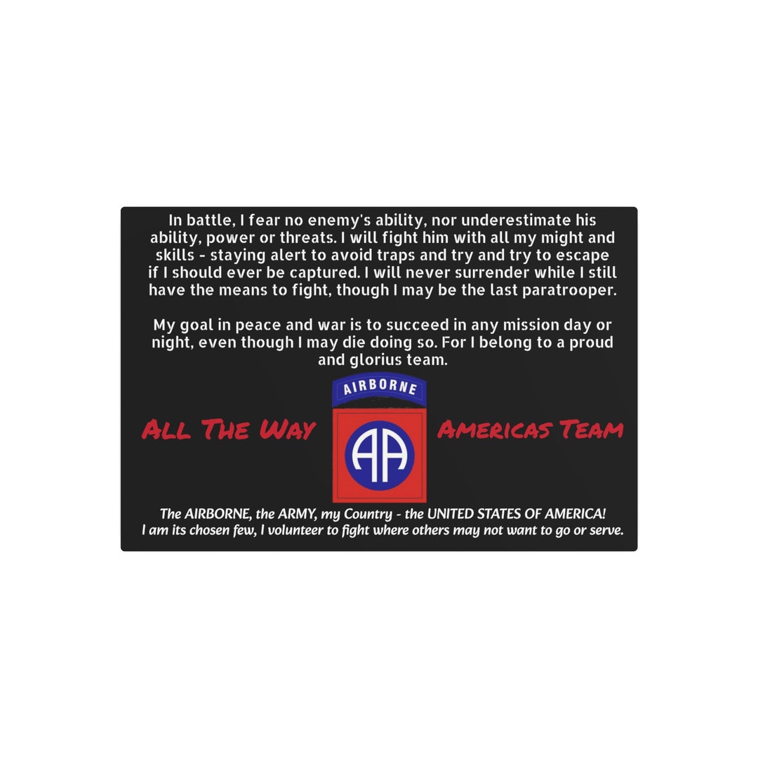 82nd Airborne Metal Art Sign Motivational Aluminum Sign - Etsy