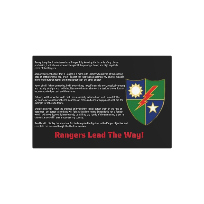75th Ranger Regiment Metal Art Sign - Multiple Sizes - Etsy