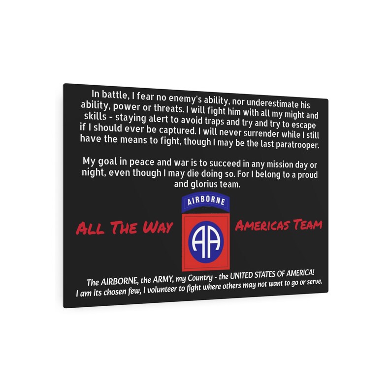 82nd Airborne Metal Art Sign - Motivational - Aluminum Sign - Etsy