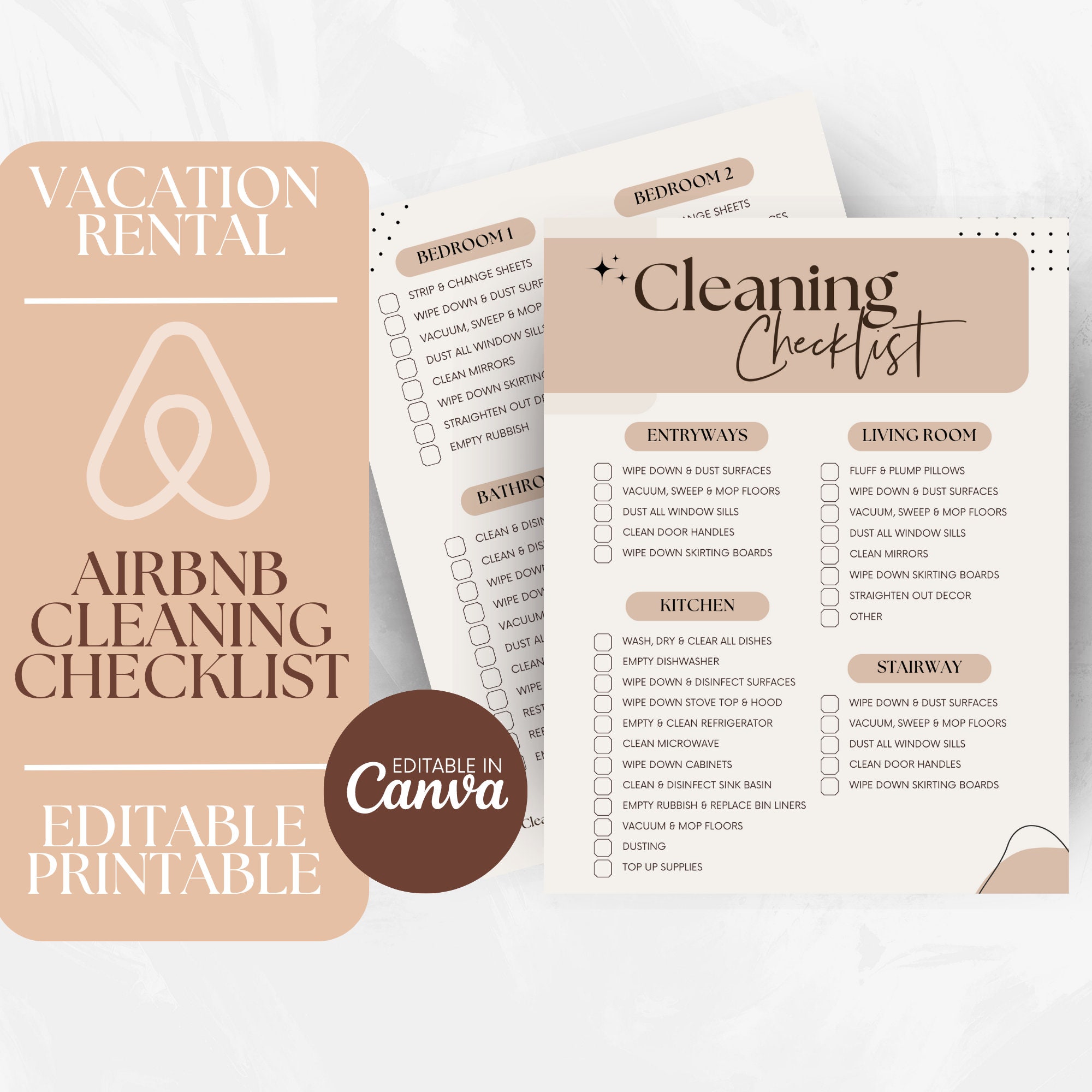 Airbnb Cleaning Checklist | Welcome Book | Airbnb Checklist | Vacation ...
