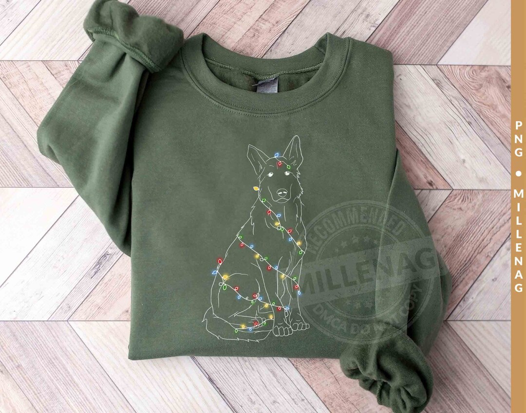 Christmas Lights German Shepherd Png, German Shepherd Christmas PNG ...