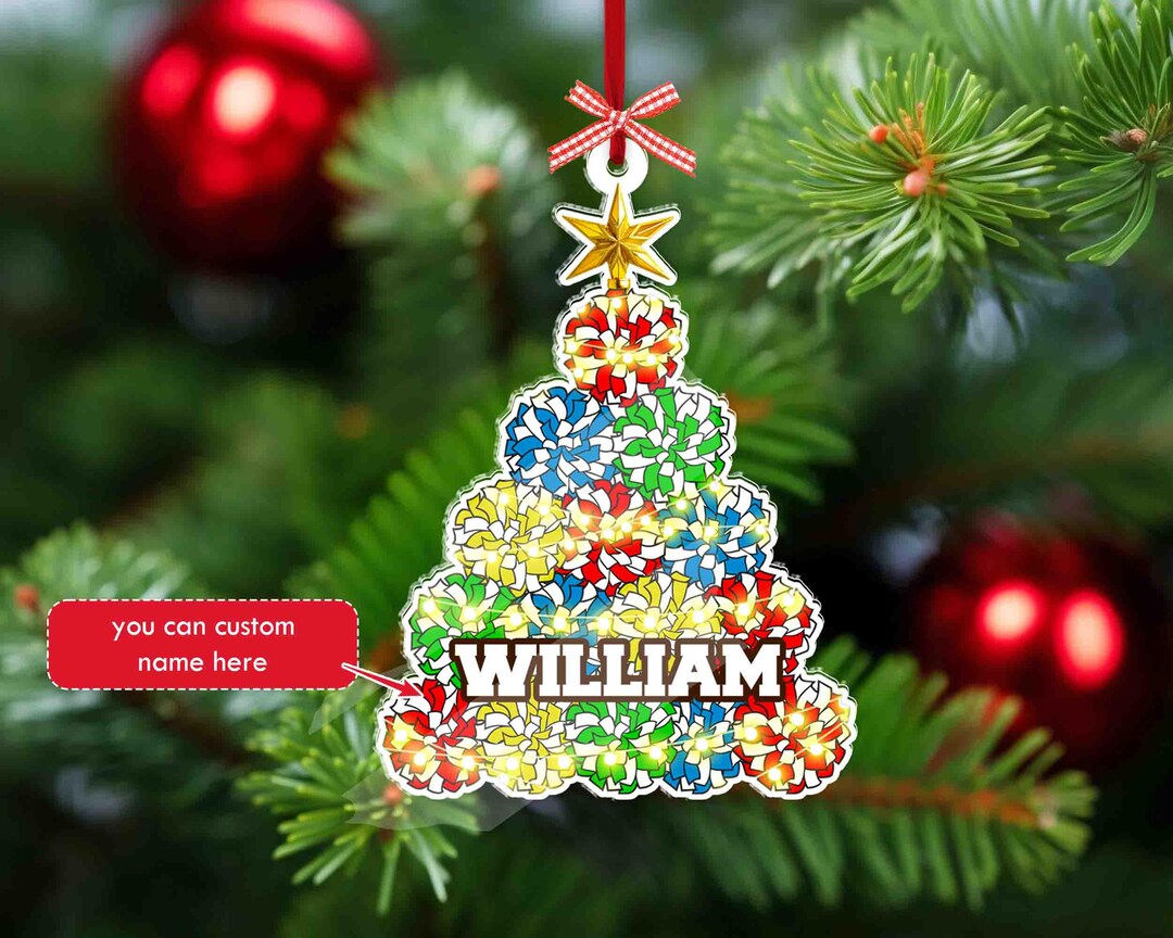 Custom Name Cheerleading Christmas Tree Ornament, Personalized ...