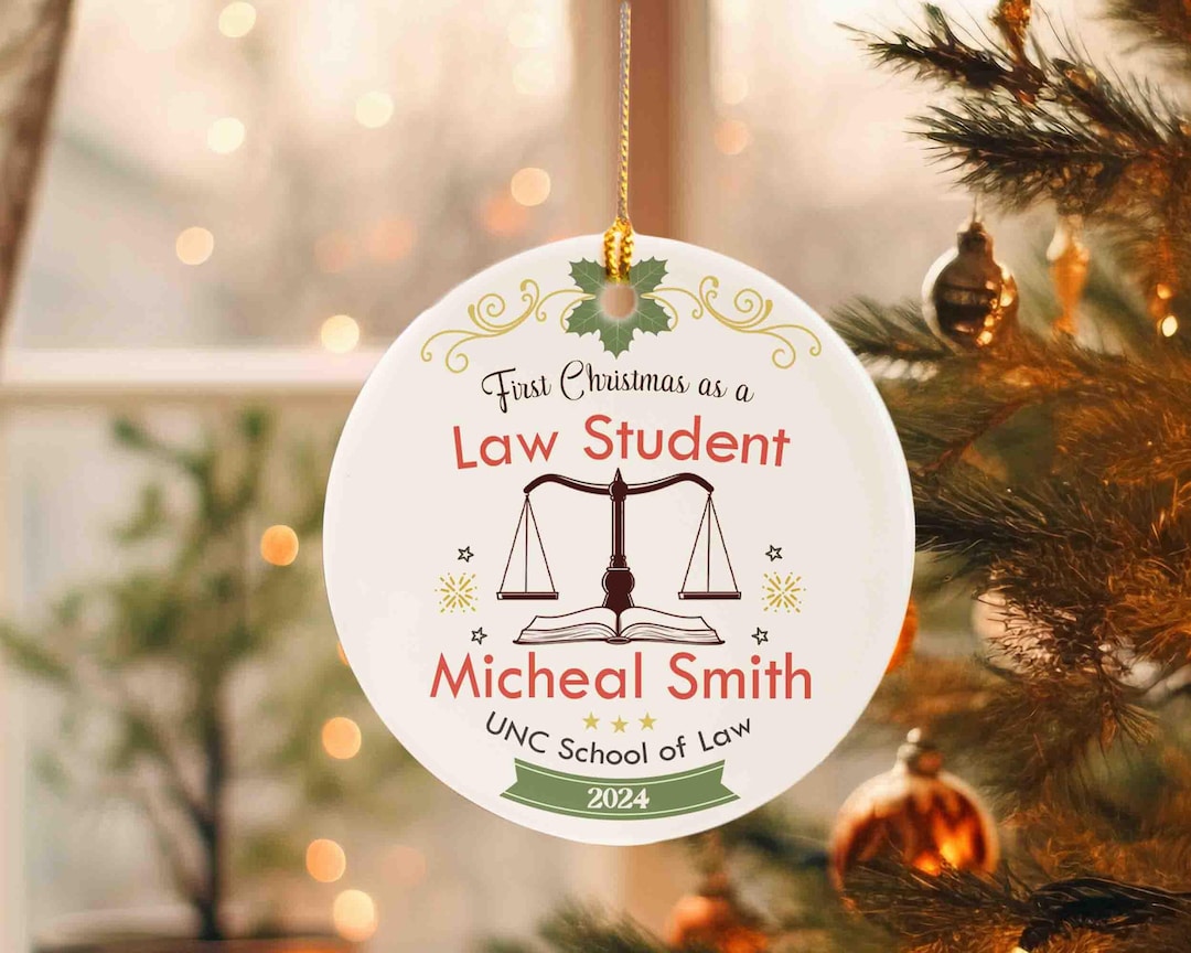 Customized First Christmas as a Law Student Ornament, Christmas Law ...