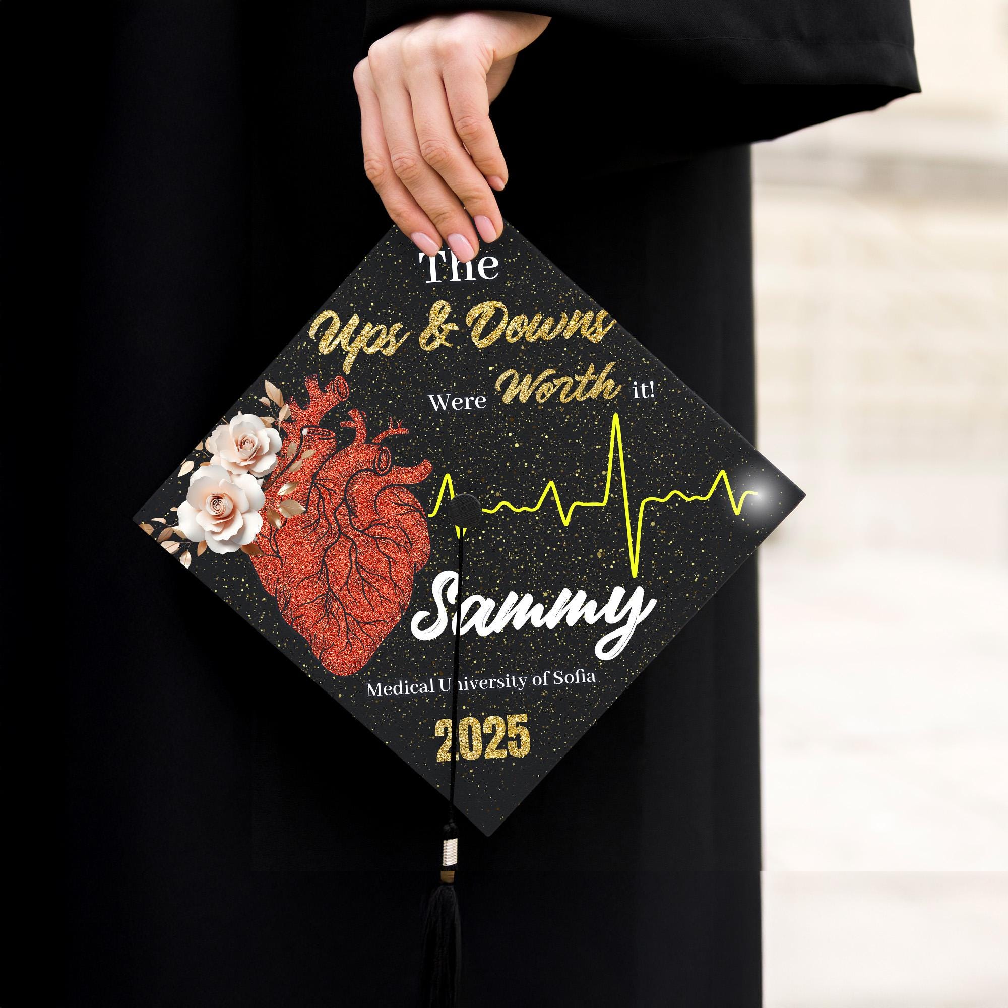 Customized Nurse Graduation Cap Topper, the Ups and Downs Were Worth It ...