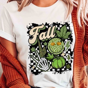 Checkered Fall Vibes PNG, Retro Fall PNG, Autumn PNG, Spooky Png ...
