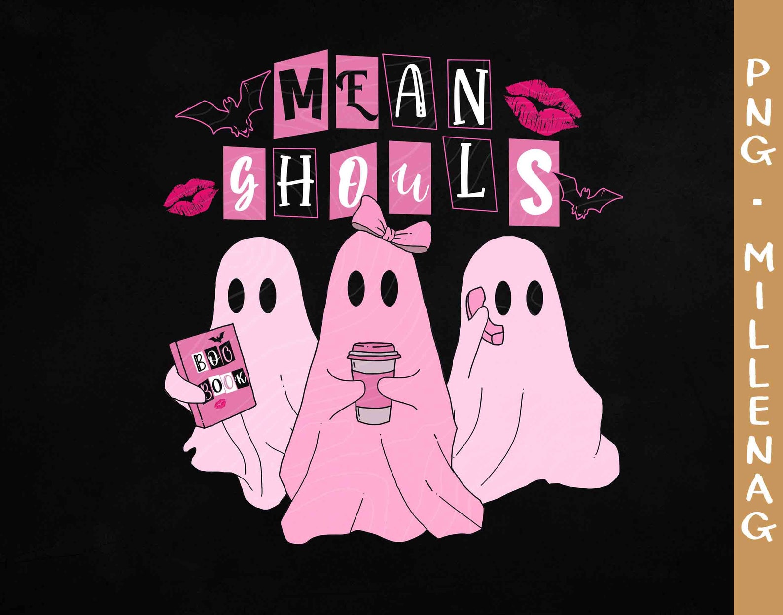 Mean Ghouls PNG Cute Girly Ghost PNG Cute Ghost Fall Png Etsy